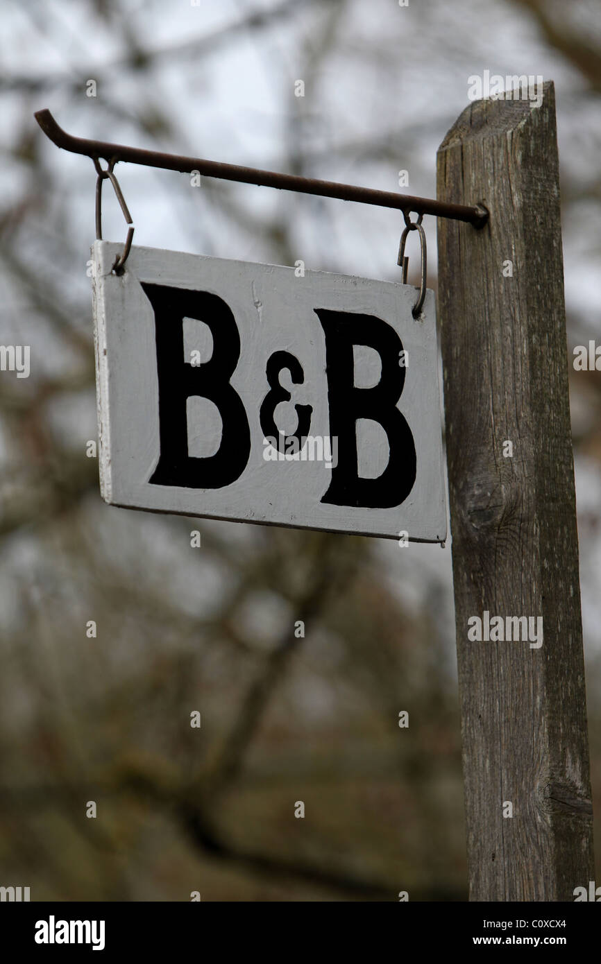 B&B sign by the roadside in Somerset, UK Stock Photo - Alamy