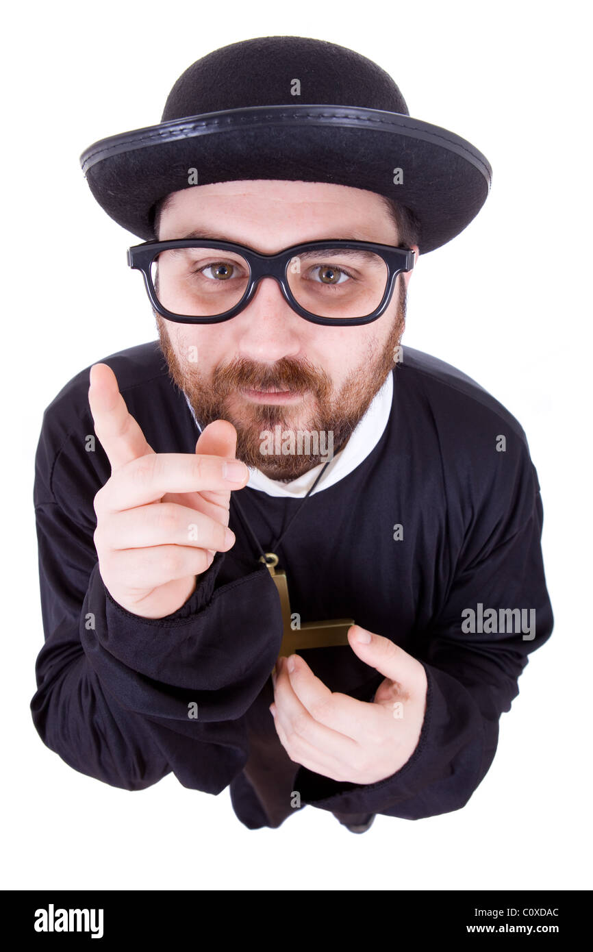 young man dressed as priest, isolated on white Stock Photo - Alamy