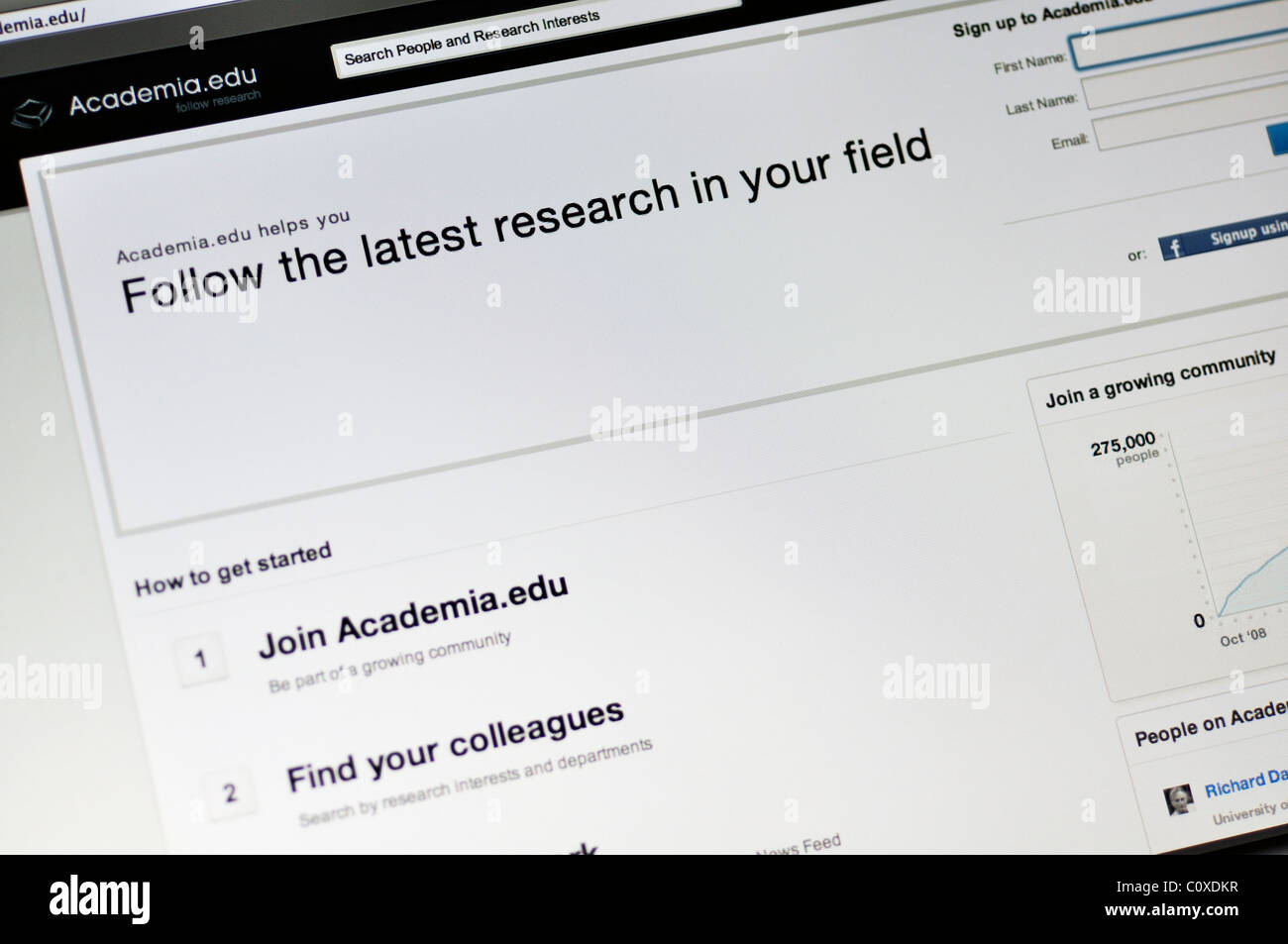 Academia - Academic Social Networking website Stock Photo - Alamy