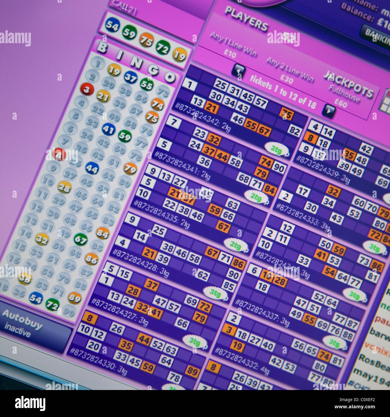 Bingo website - Foxy Bingo - on screen Stock Photo - Alamy