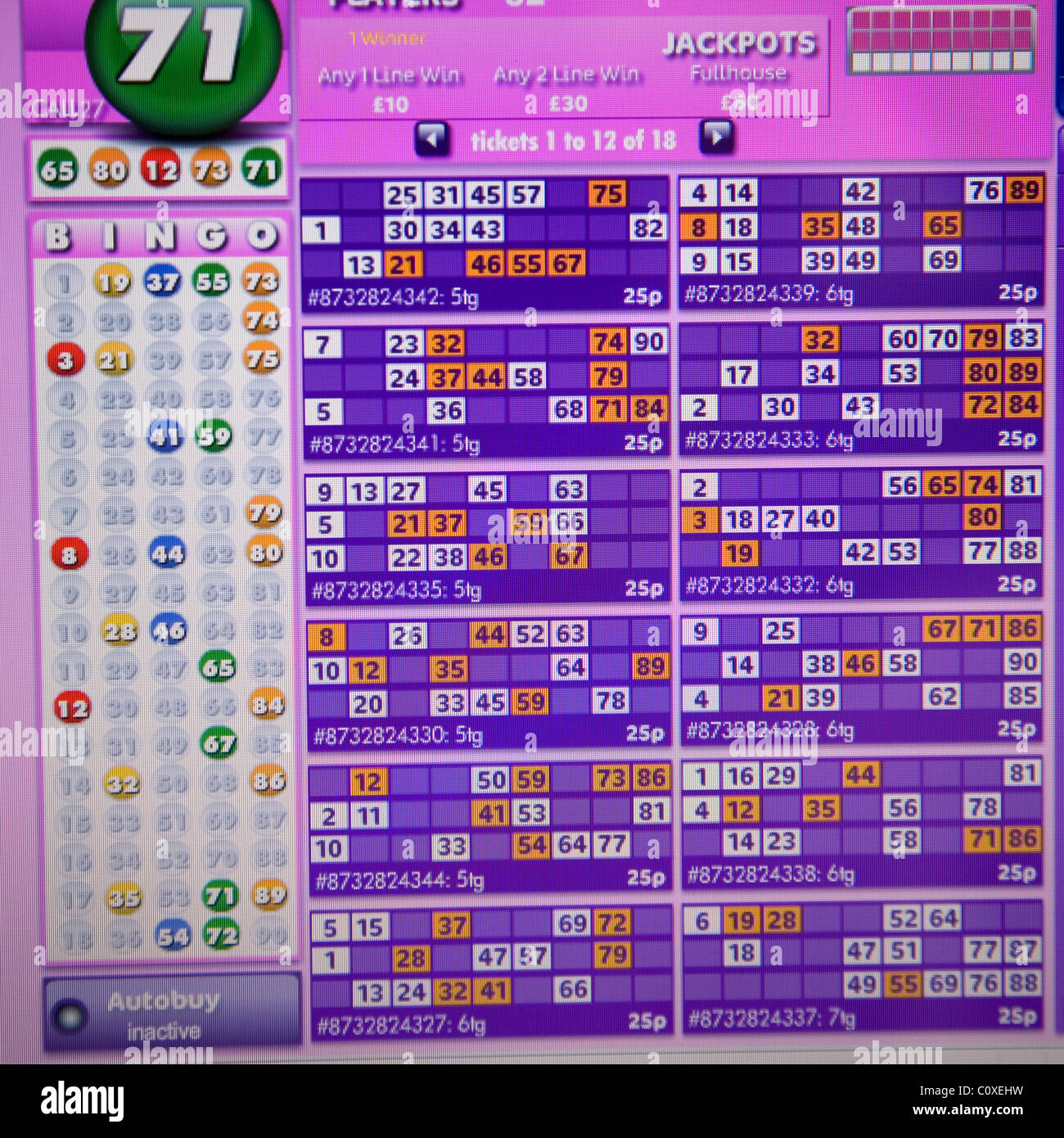 Bingo website - Foxy Bingo - on screen Stock Photo - Alamy