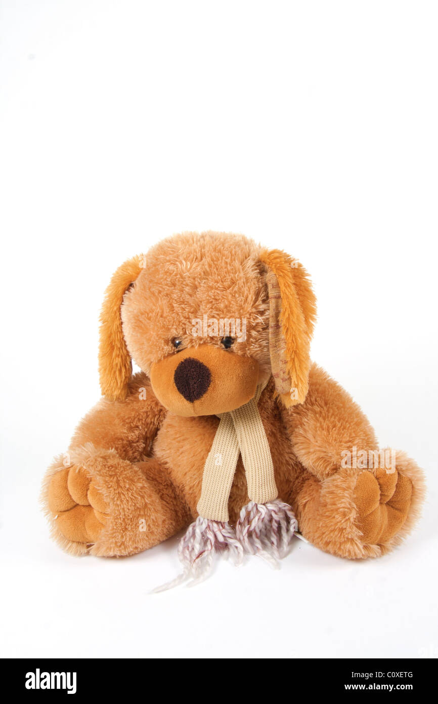brown vintage teddy bear with patches Stock Photo - Alamy