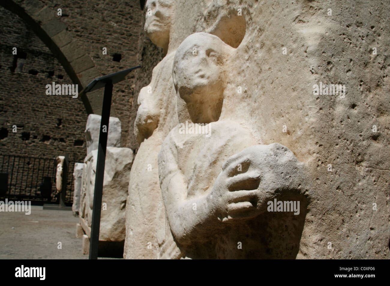 roman relics at cecilia metella mausoleum on the old appian way, rome ...
