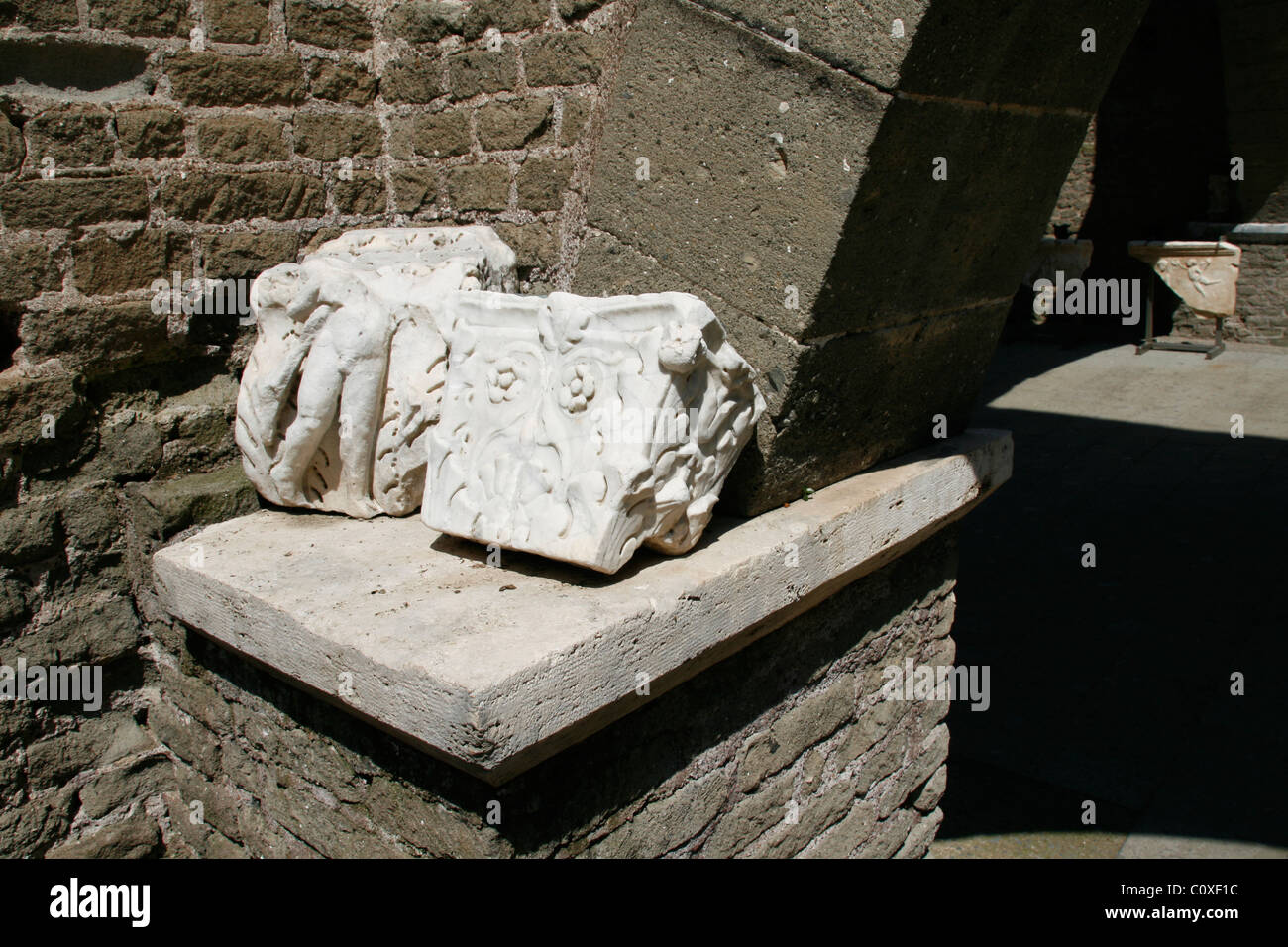 roman relics at cecilia metella mausoleum on the old appian way, rome ...