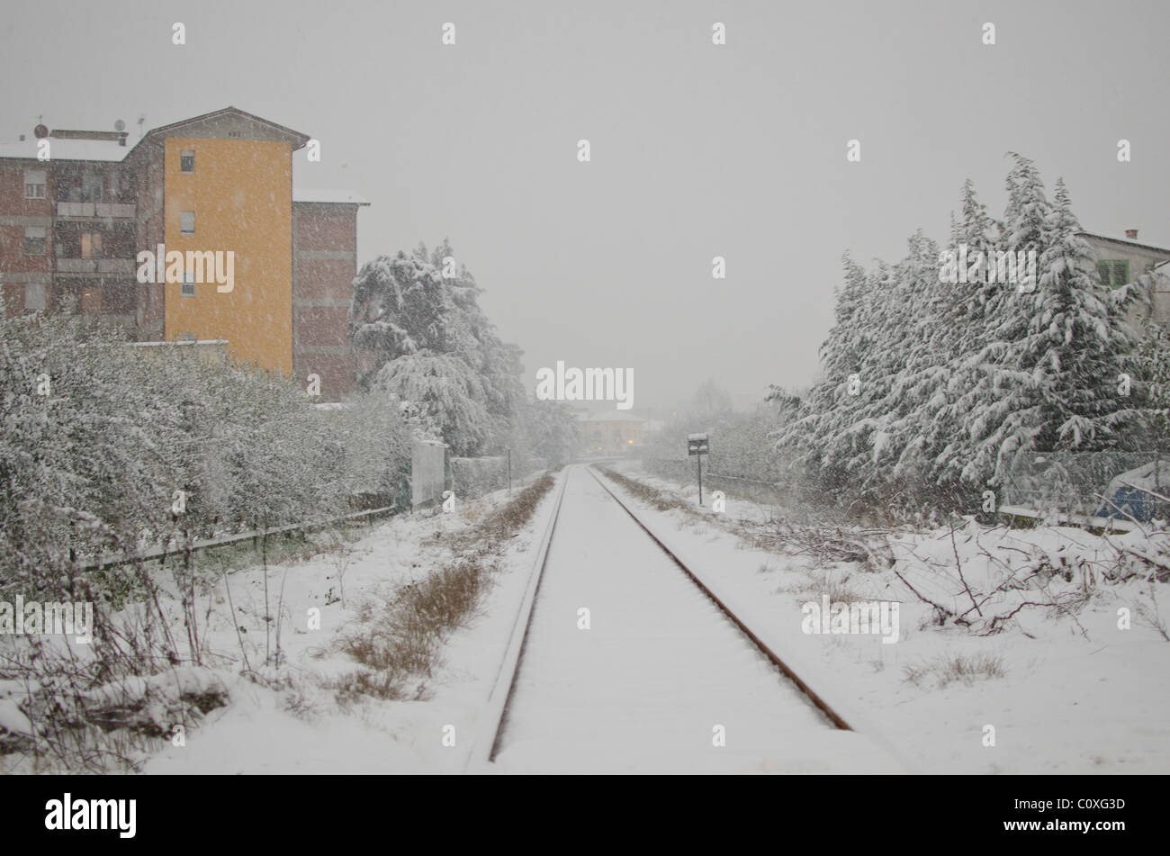 Landscape after a Snowstorm in Italy Stock Photo - Alamy