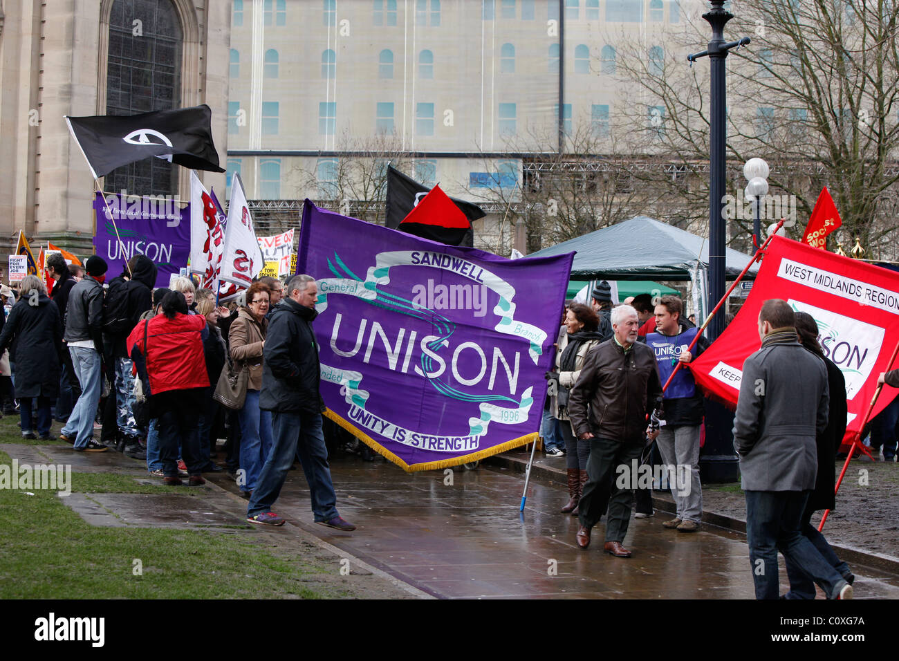 UK Uncut demonstration in Birmingham against jobs and service cuts ...