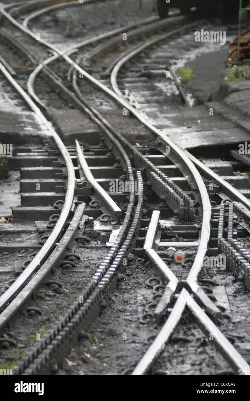 rack and pinion railway tracks of the snowdon mountain railway in north ...