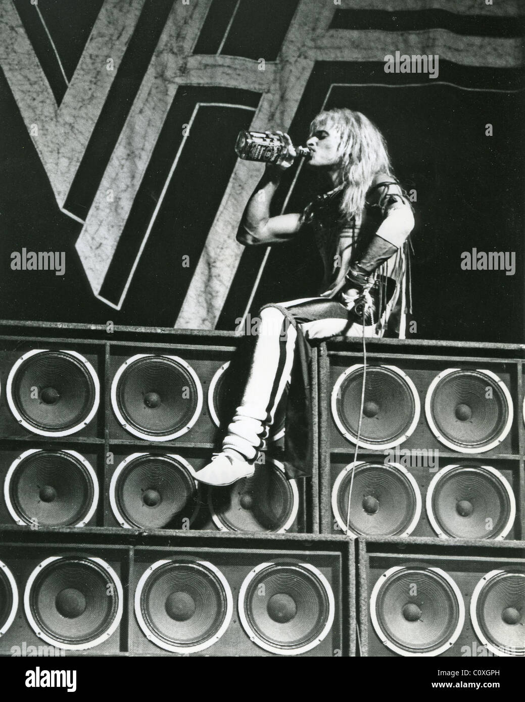 VAN HALEN US rock group with David Lee Roth in 1984. Photo Jeffrey ...