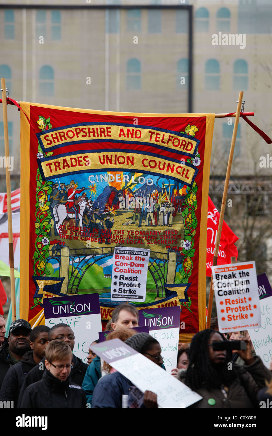 UK Uncut demonstration in Birmingham against jobs and service cuts ...