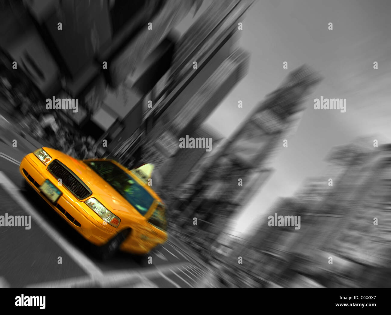 Speed blur yellow cab taxi hi-res stock photography and images - Alamy