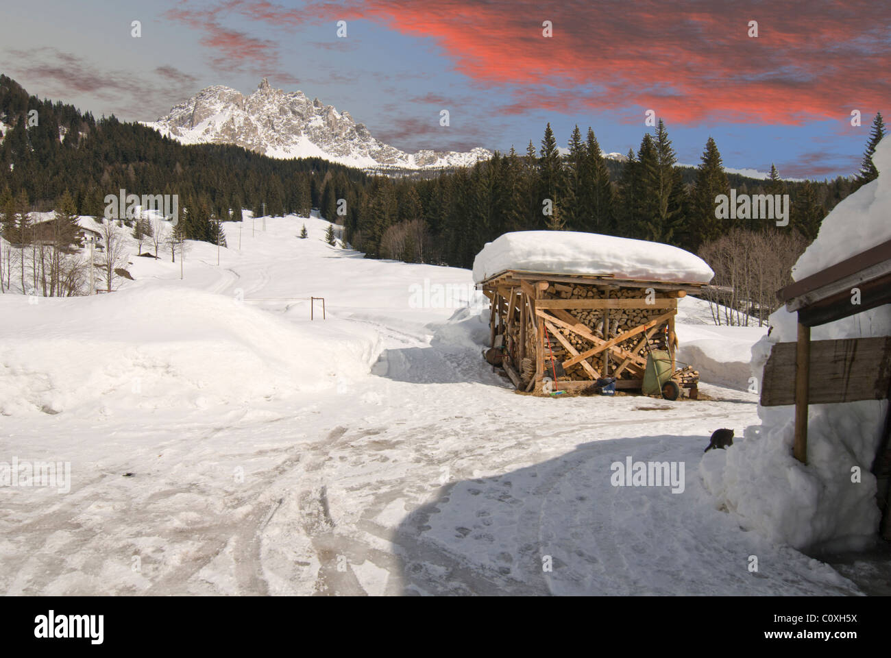 Snowy Landscape of Italian Alps on Winter, Italy Stock Photo - Alamy