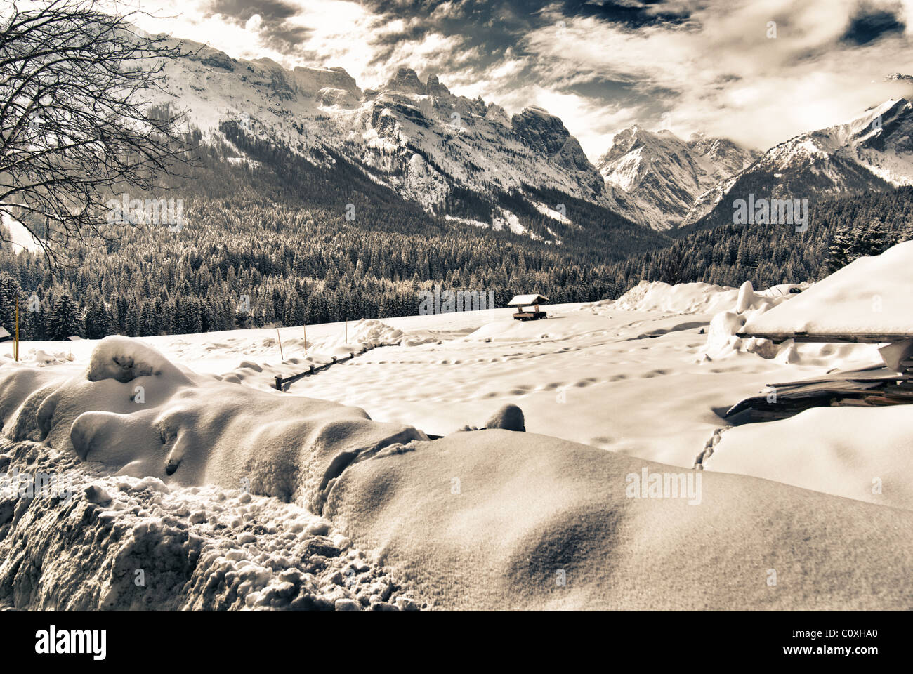 Snowy Landscape of Italian Alps on Winter, Italy Stock Photo - Alamy