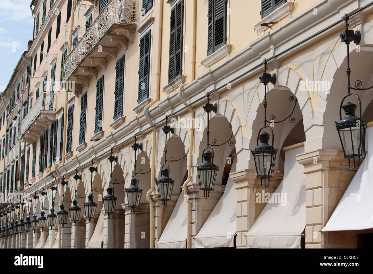 The Liston, The Esplanade, Old Corfu Town Stock Photo - Alamy