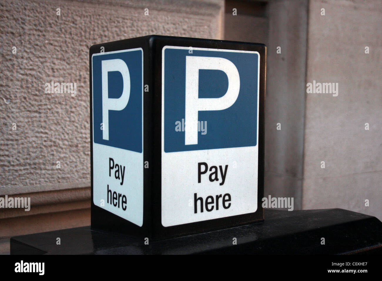 UK Parking meter sign Stock Photo - Alamy