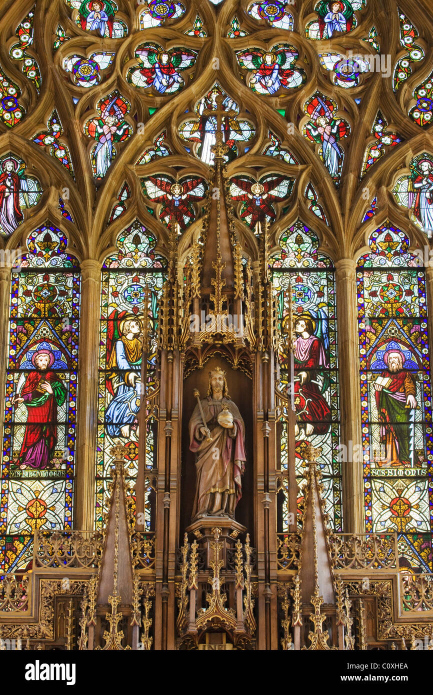 Stained glass window above altar hi-res stock photography and images ...