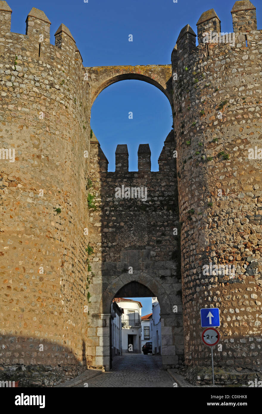 Gateway in city walls, Serpa, Alentejo, Portugal Stock Photo - Alamy