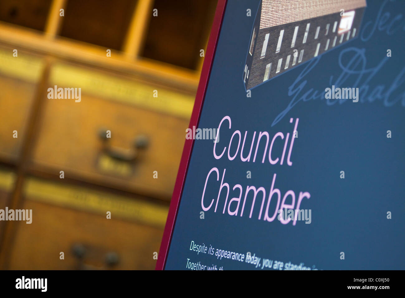 The Council Chamber inside the Guildhall, Boston, Lincolnshire Stock ...