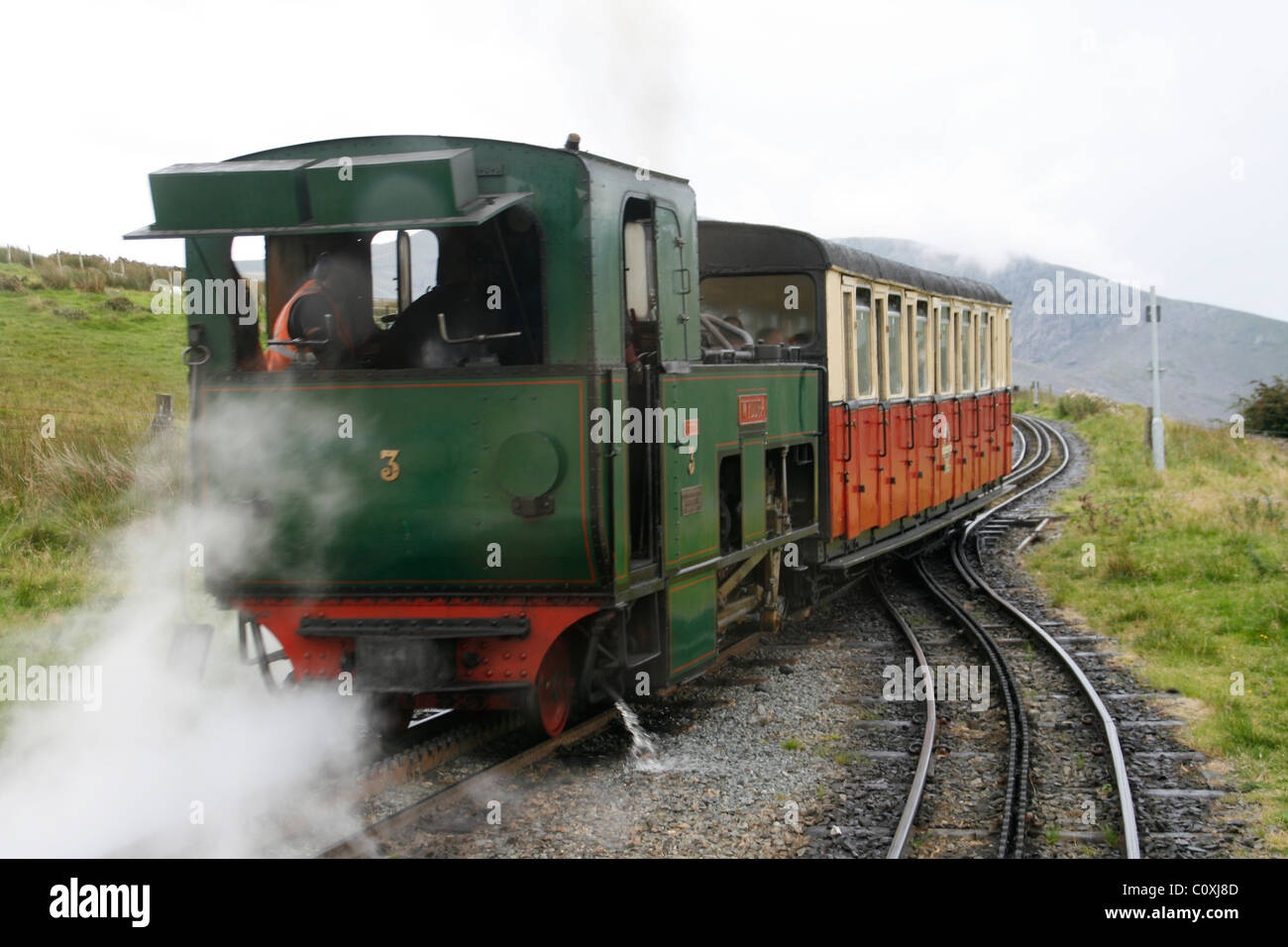 snowdon mountain railway north wales great britain Stock Photo - Alamy