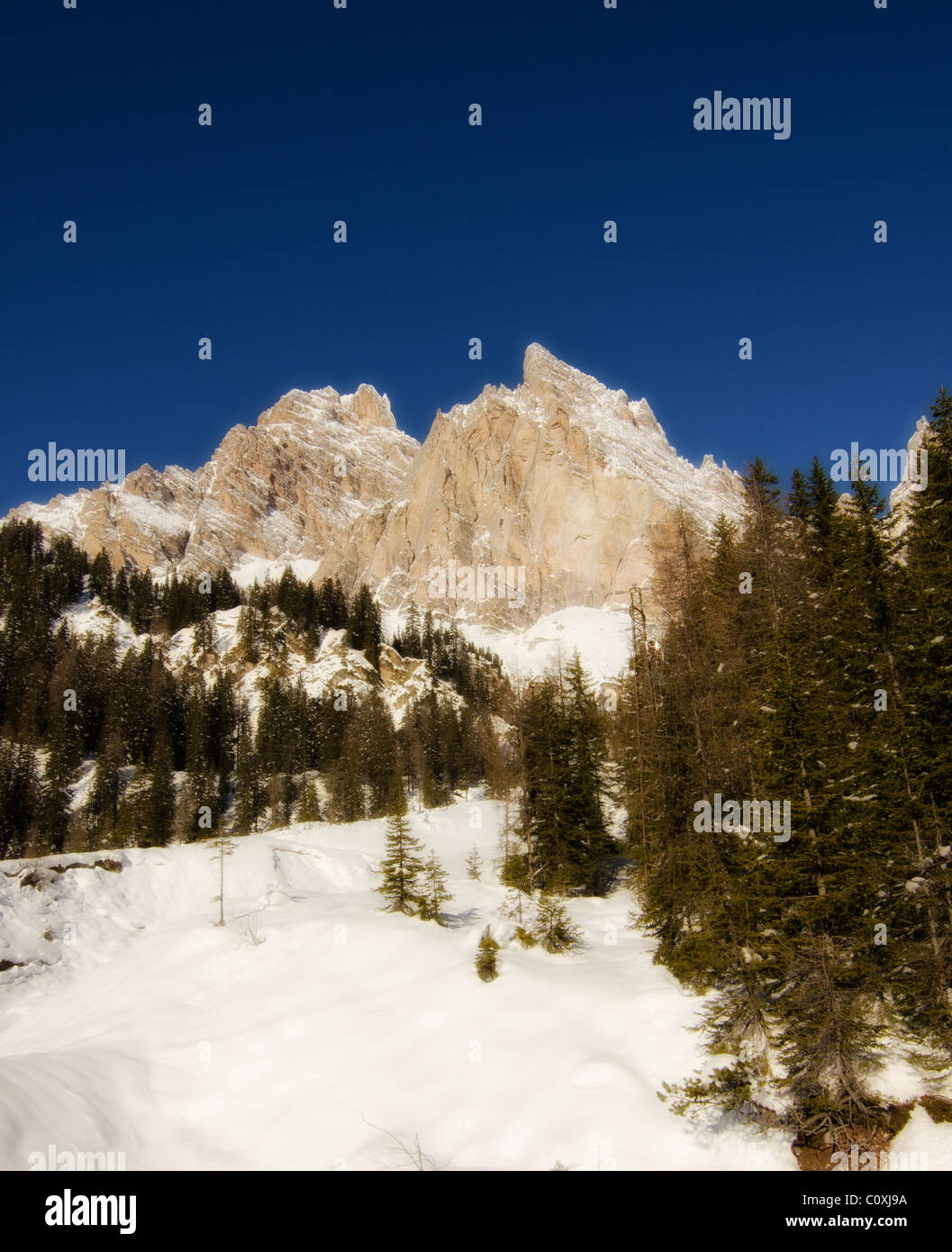 Snowy Landscape of Dolomites Mountains during Winter Season, Italy ...