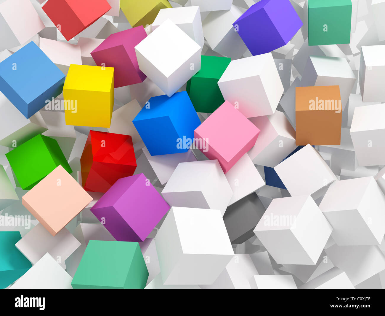 fine image 3d of different colors cube abstract background Stock Photo ...