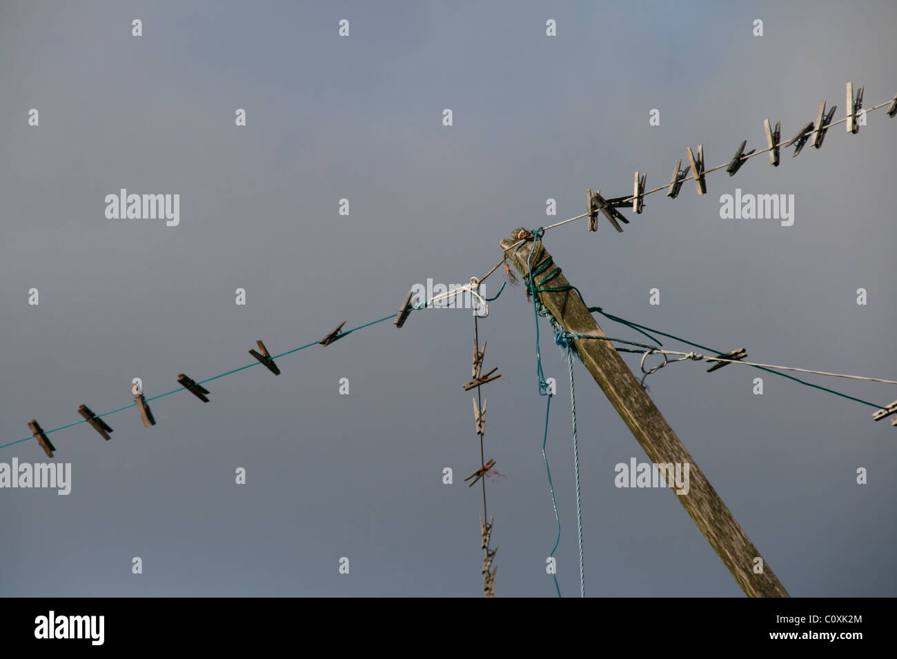 empty washing line and dark sky Stock Photo - Alamy