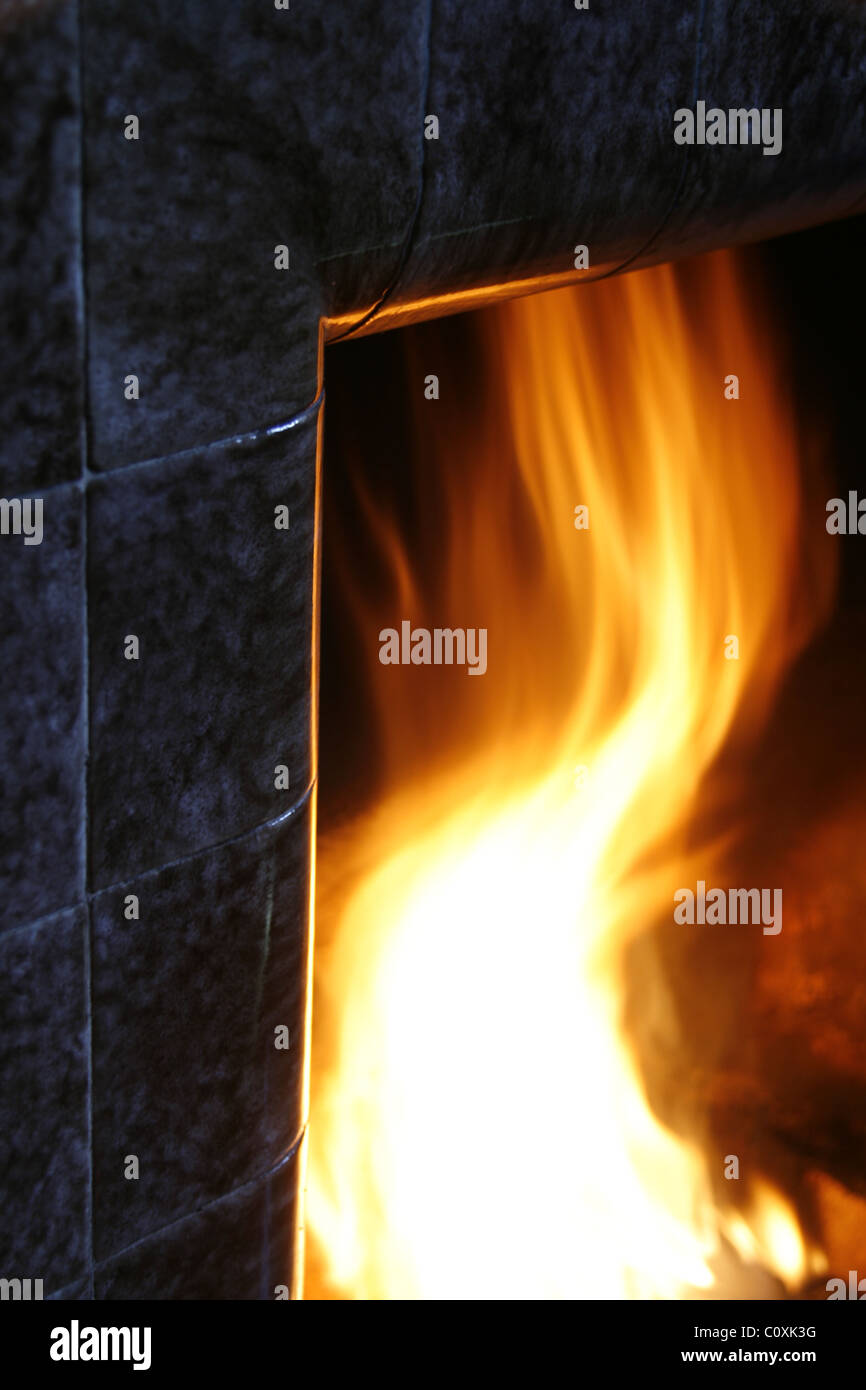 coal fire in living room Stock Photo - Alamy