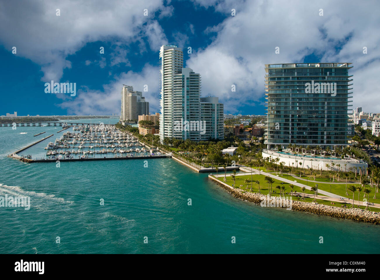 Aerial view miami beach bay hi-res stock photography and images - Alamy