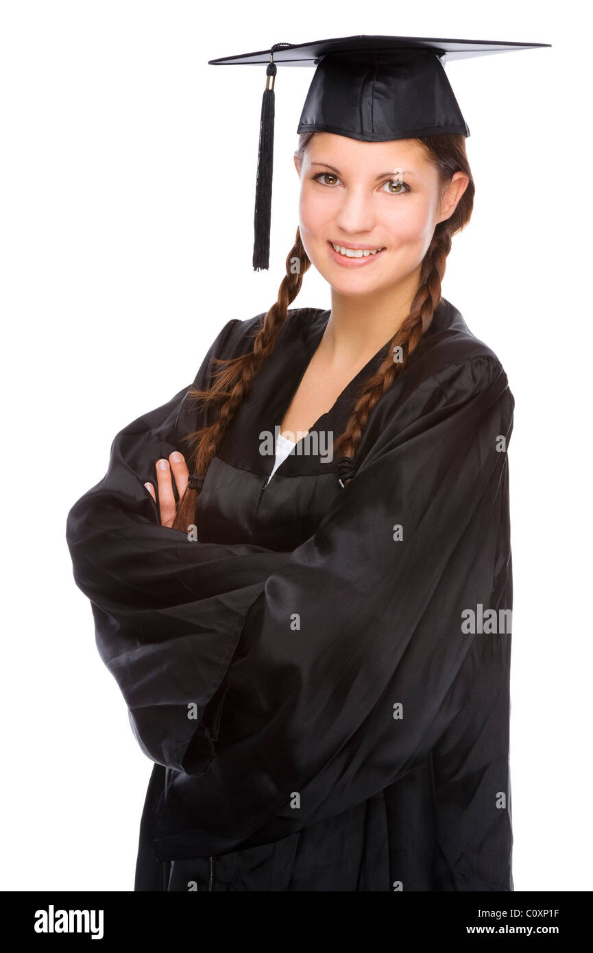 Full isolated studio picture from a young graduation woman Stock Photo ...