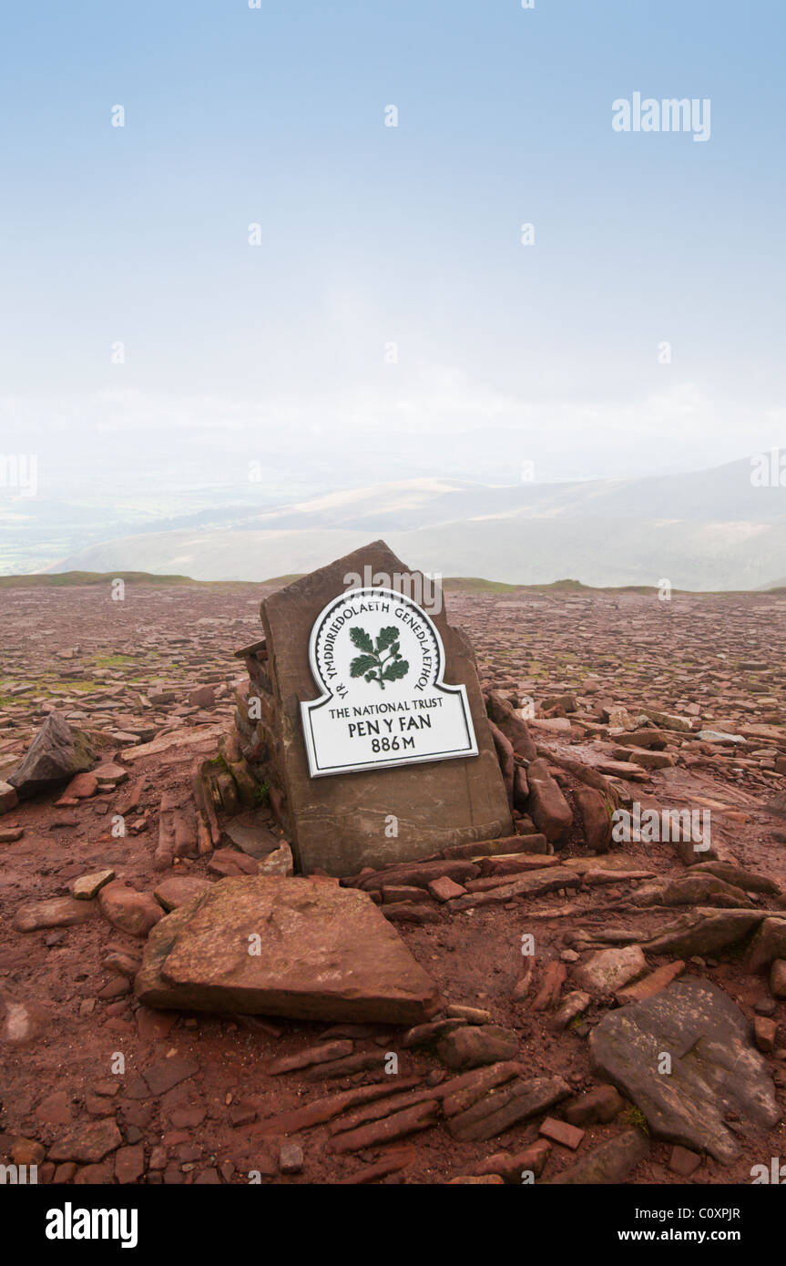 The summit of Pen y Fan, the highest peak in Brecon Beacons National ...