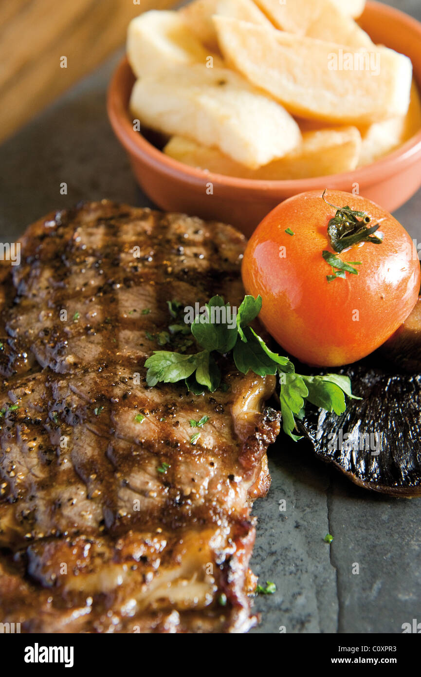 Cooked Rib eye steak Stock Photo - Alamy