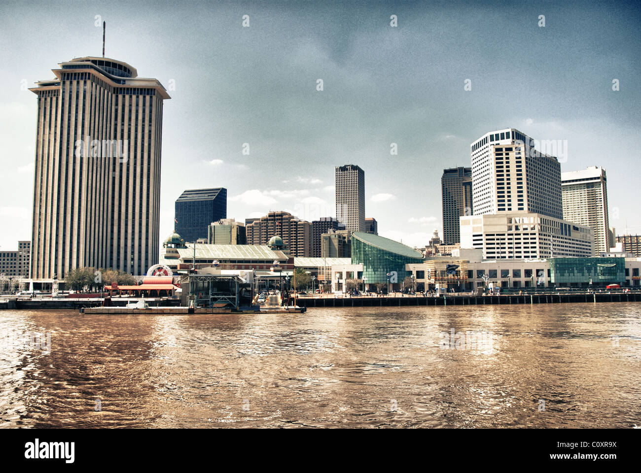 New Orleans Buildings on the Mississippi River, Louisiana Stock Photo ...