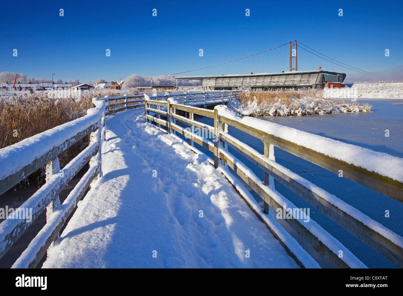 The Humber Bridge over the Waters' Edge Country Park Visitor Centre in ...