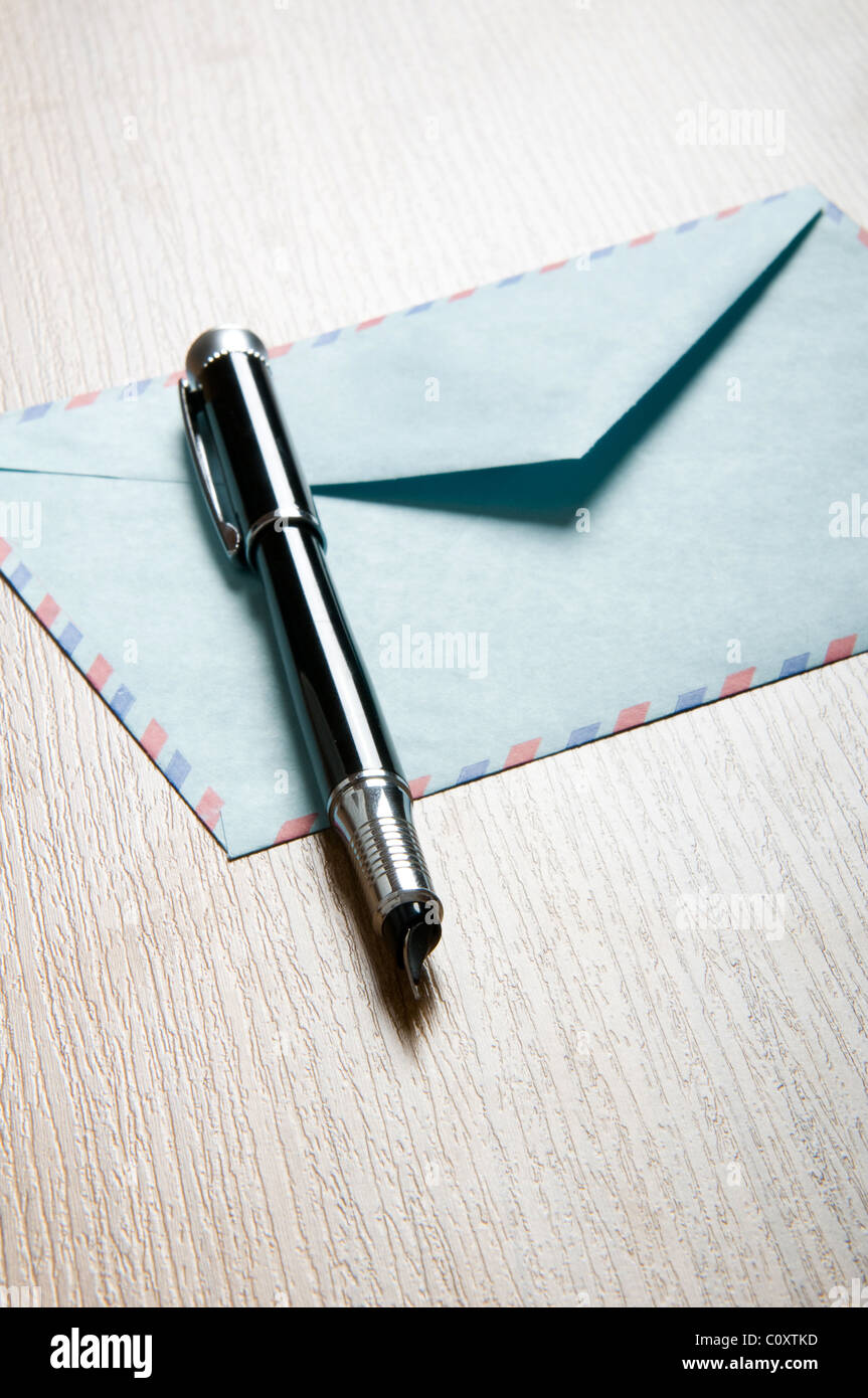 Mail concept with many envelopes on the table Stock Photo - Alamy