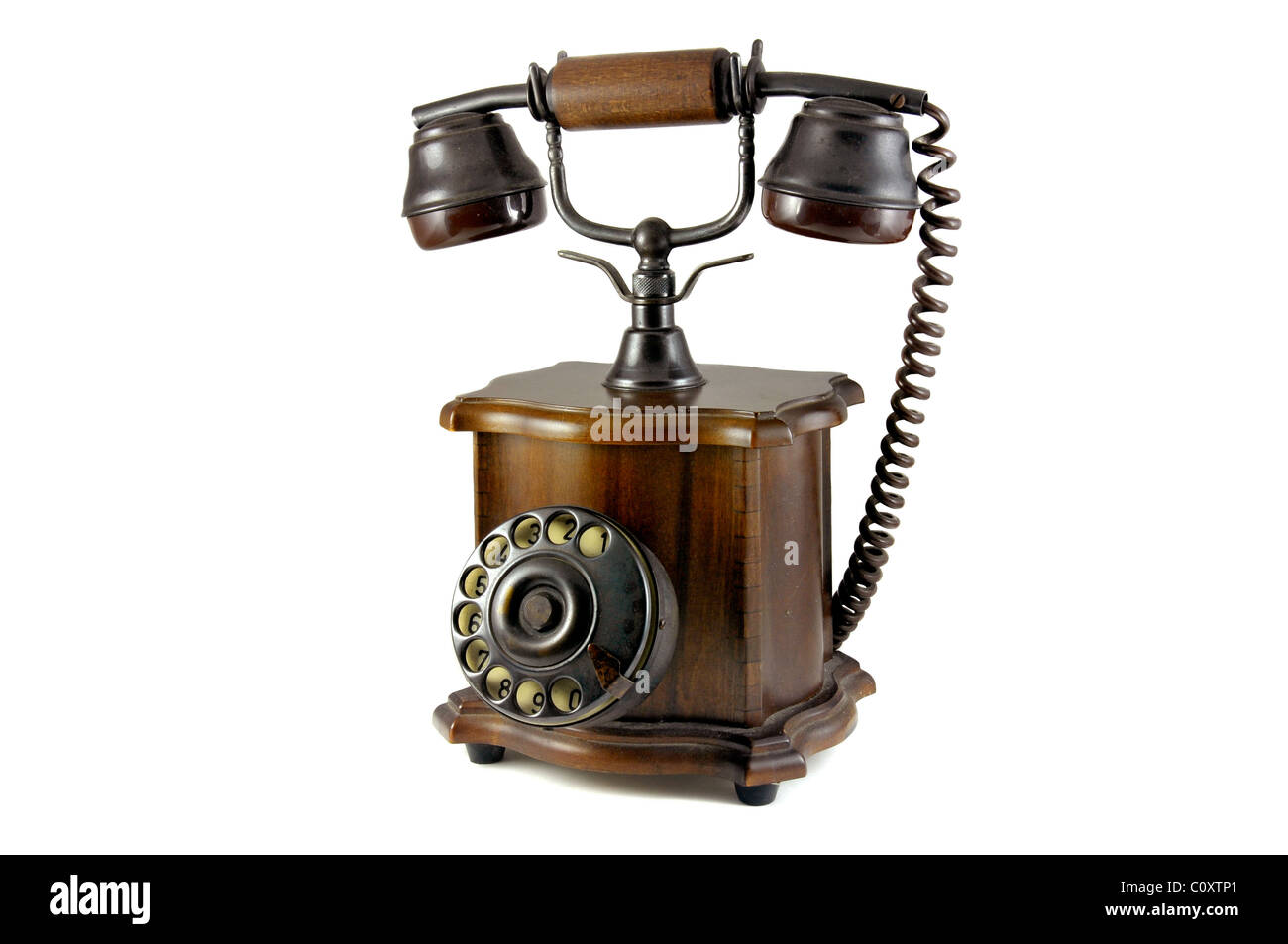 Old style phone isolated in white Stock Photo - Alamy