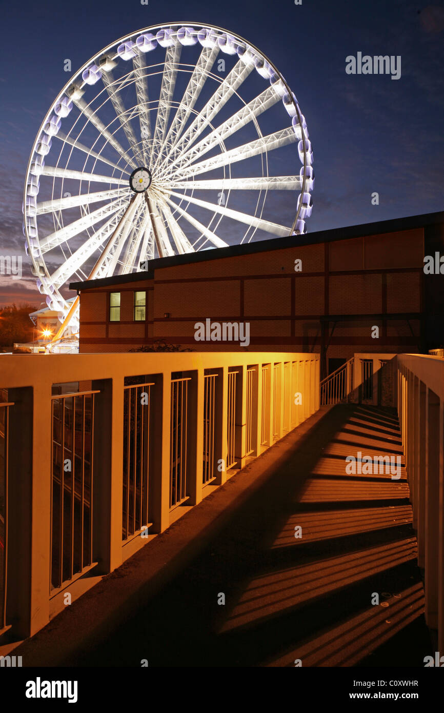The Yorkshire Wheel at the National Railway Museum, York, at dusk Stock ...