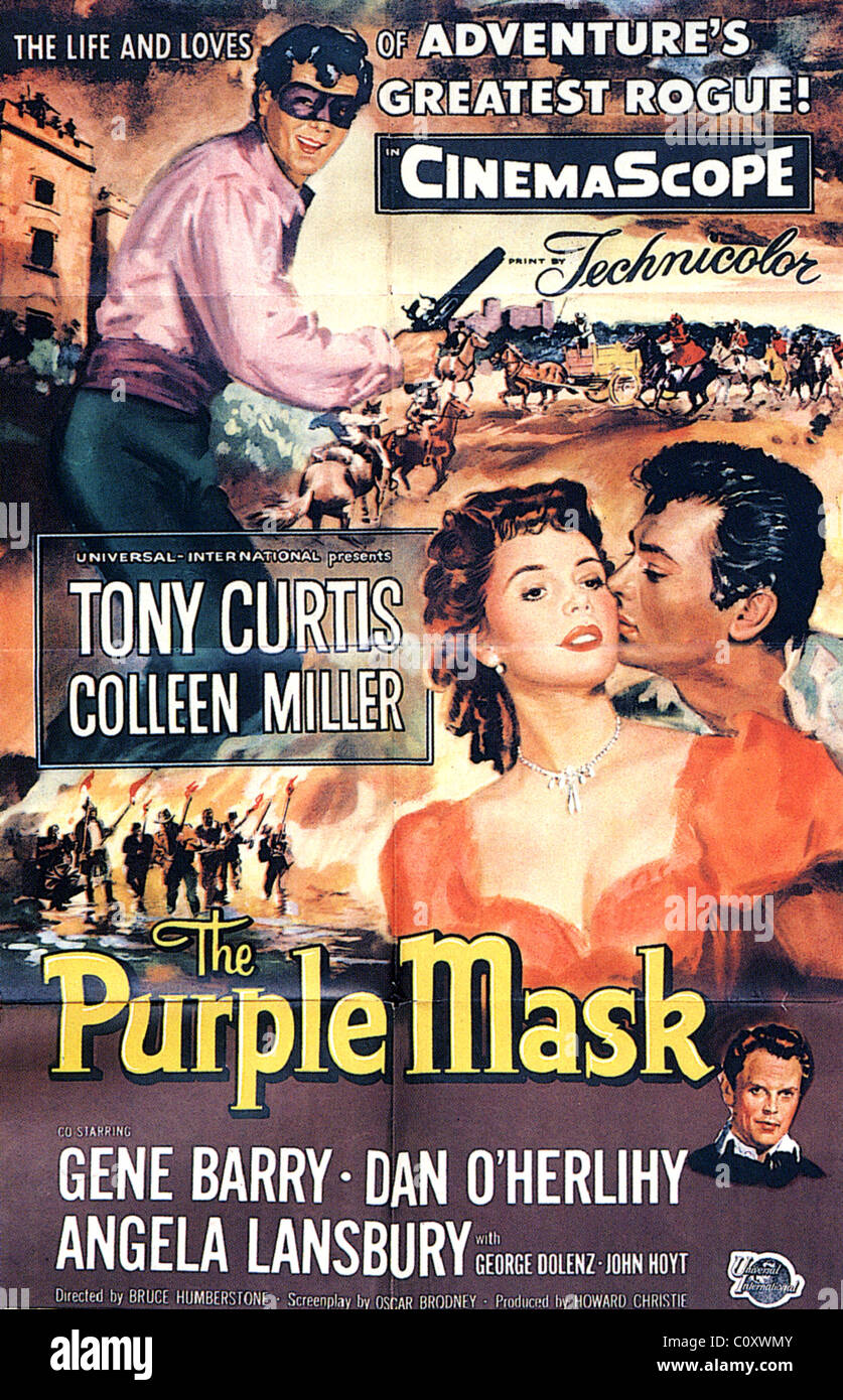 Tony curtis purple mask 1955 hi-res stock photography and images - Alamy