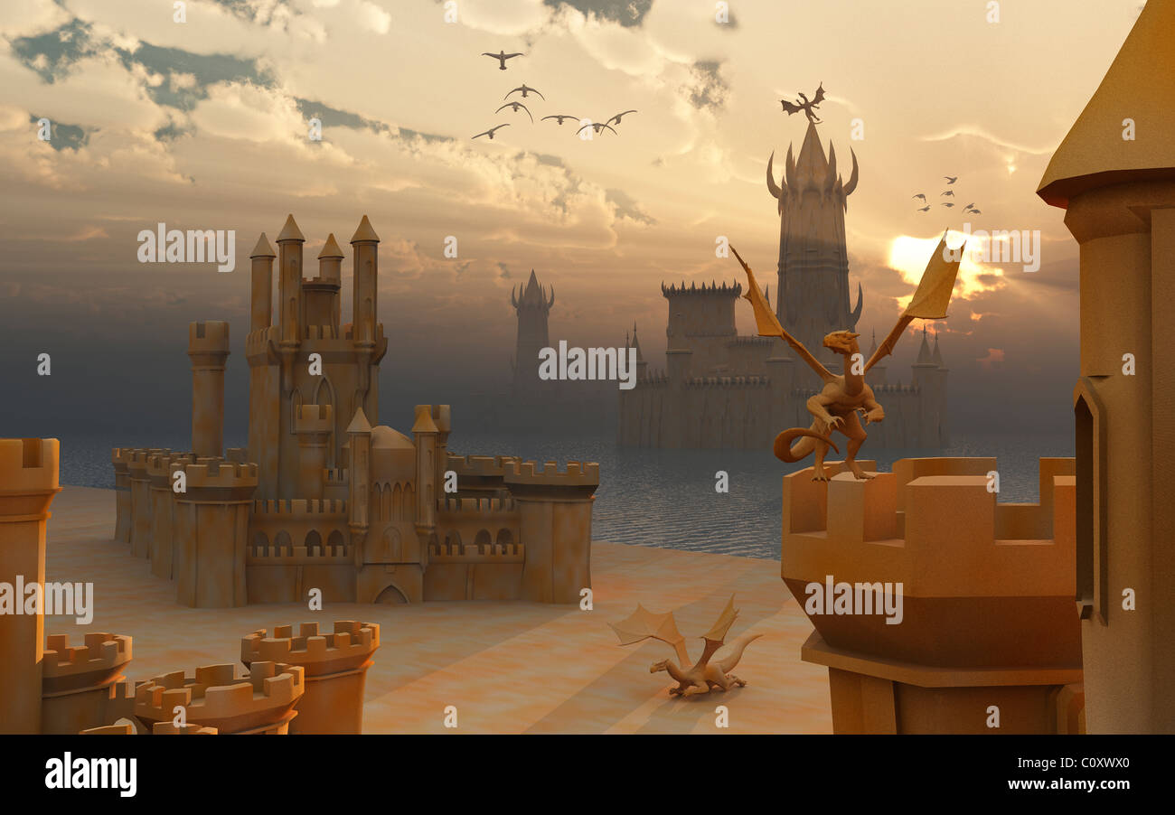 Castles illustration hi-res stock photography and images - Alamy