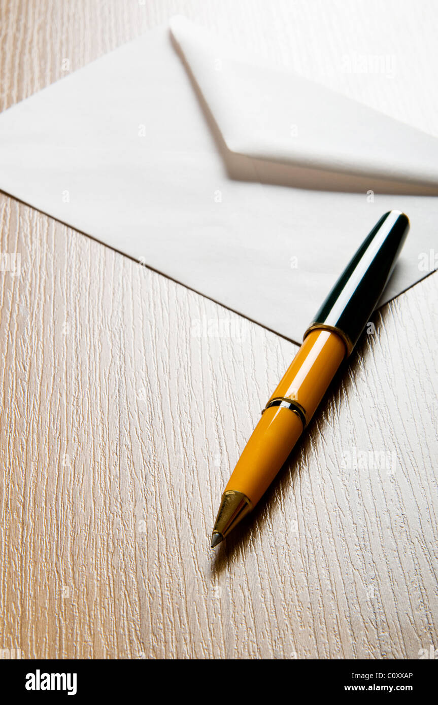 Mail concept with many envelopes on the table Stock Photo - Alamy