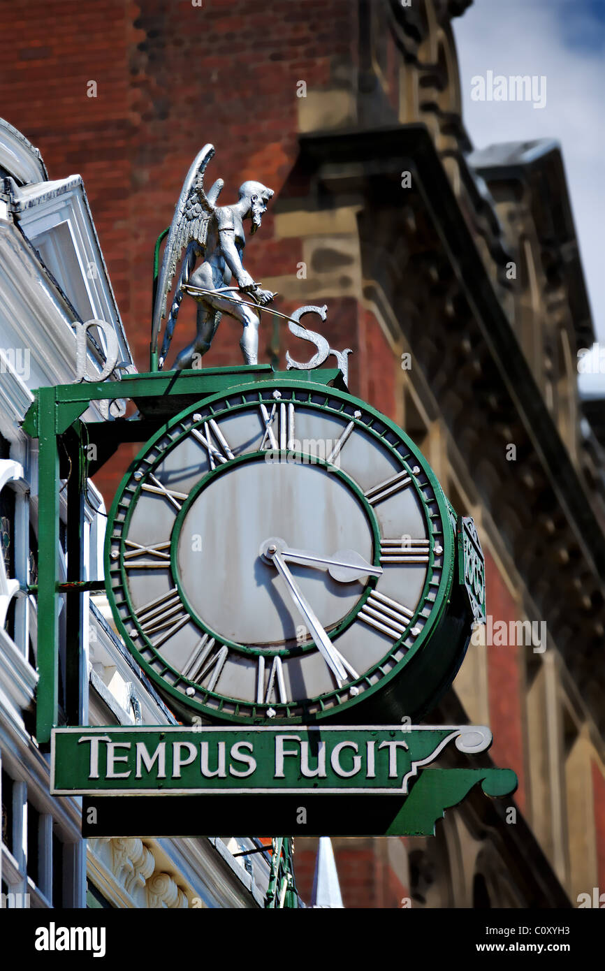 Clock detail Dyson & Sons Lower Briggate Leeds Stock Photo - Alamy