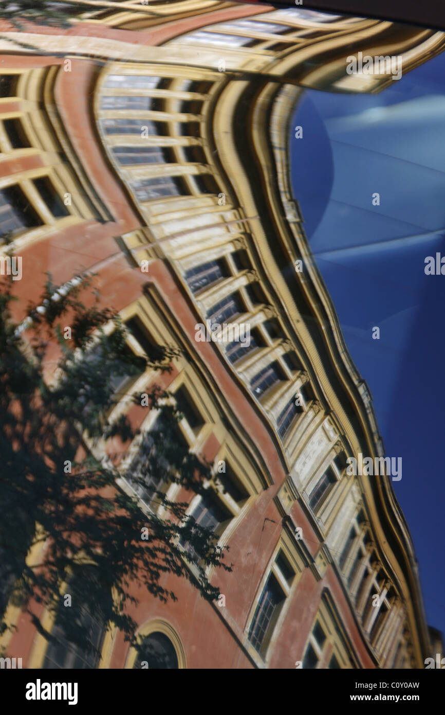 reflection in car window in rome italy Stock Photo - Alamy