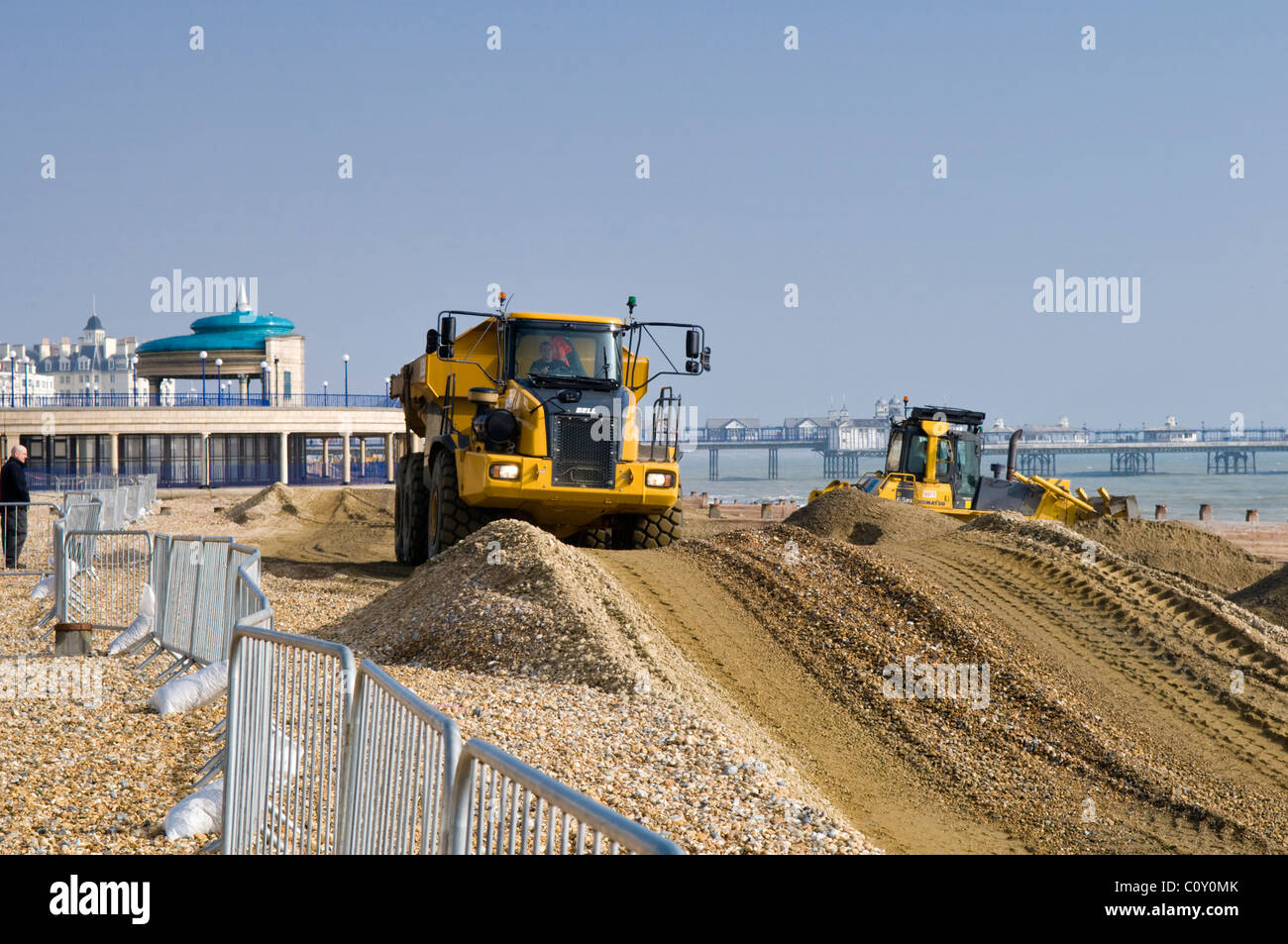 Bell B40D Articulated Truck Involved in Beach Restoration Work Stock ...