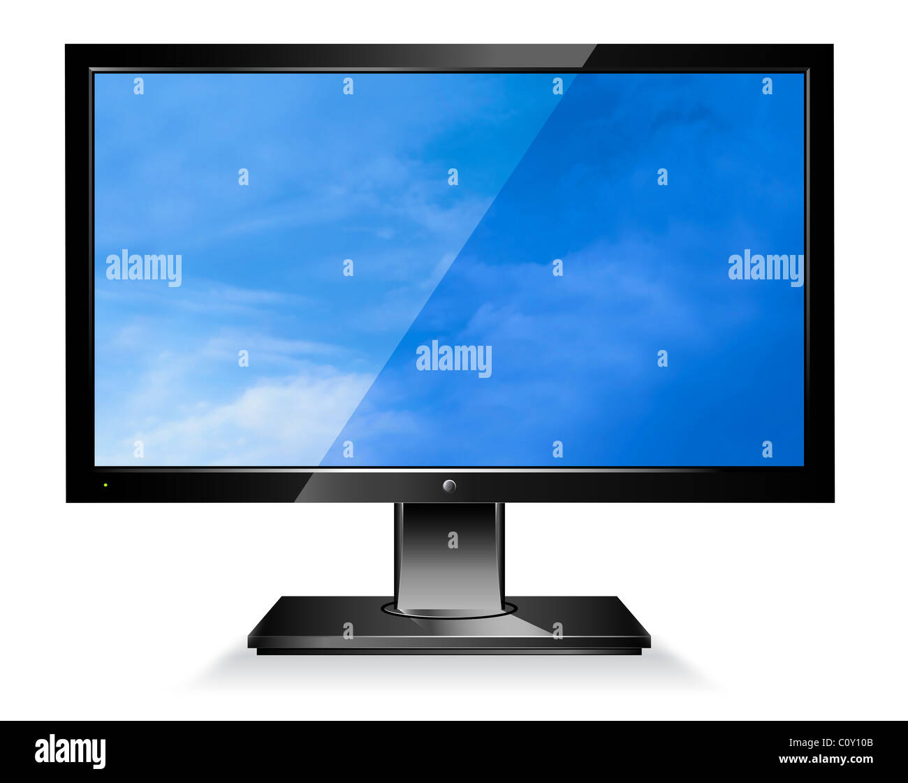 Computer wide flat screen monitor Stock Photo - Alamy