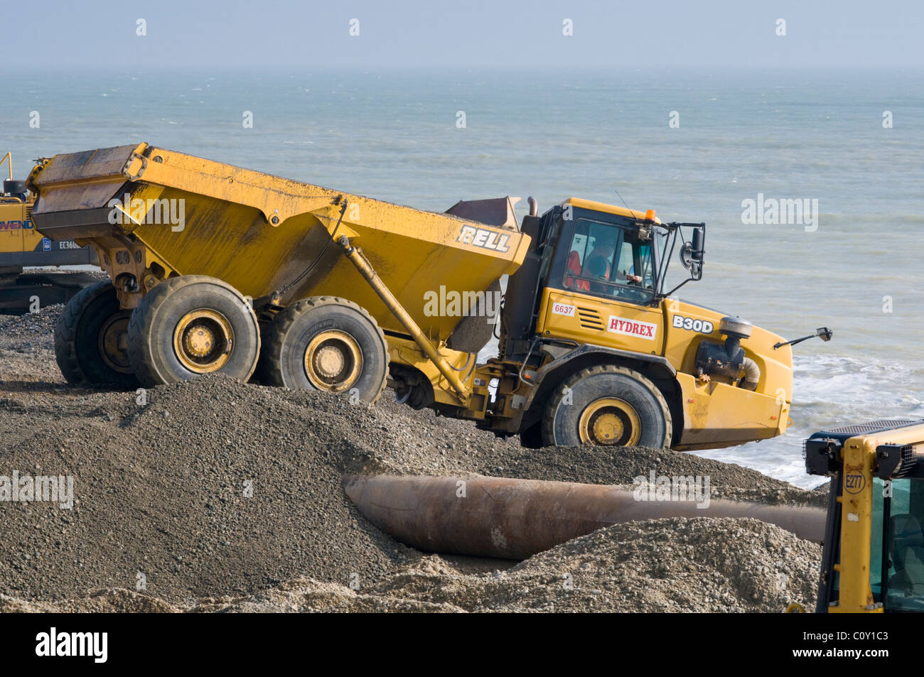 Bell B30D Articulated Truck Involved in Beach Restoration Work Stock ...