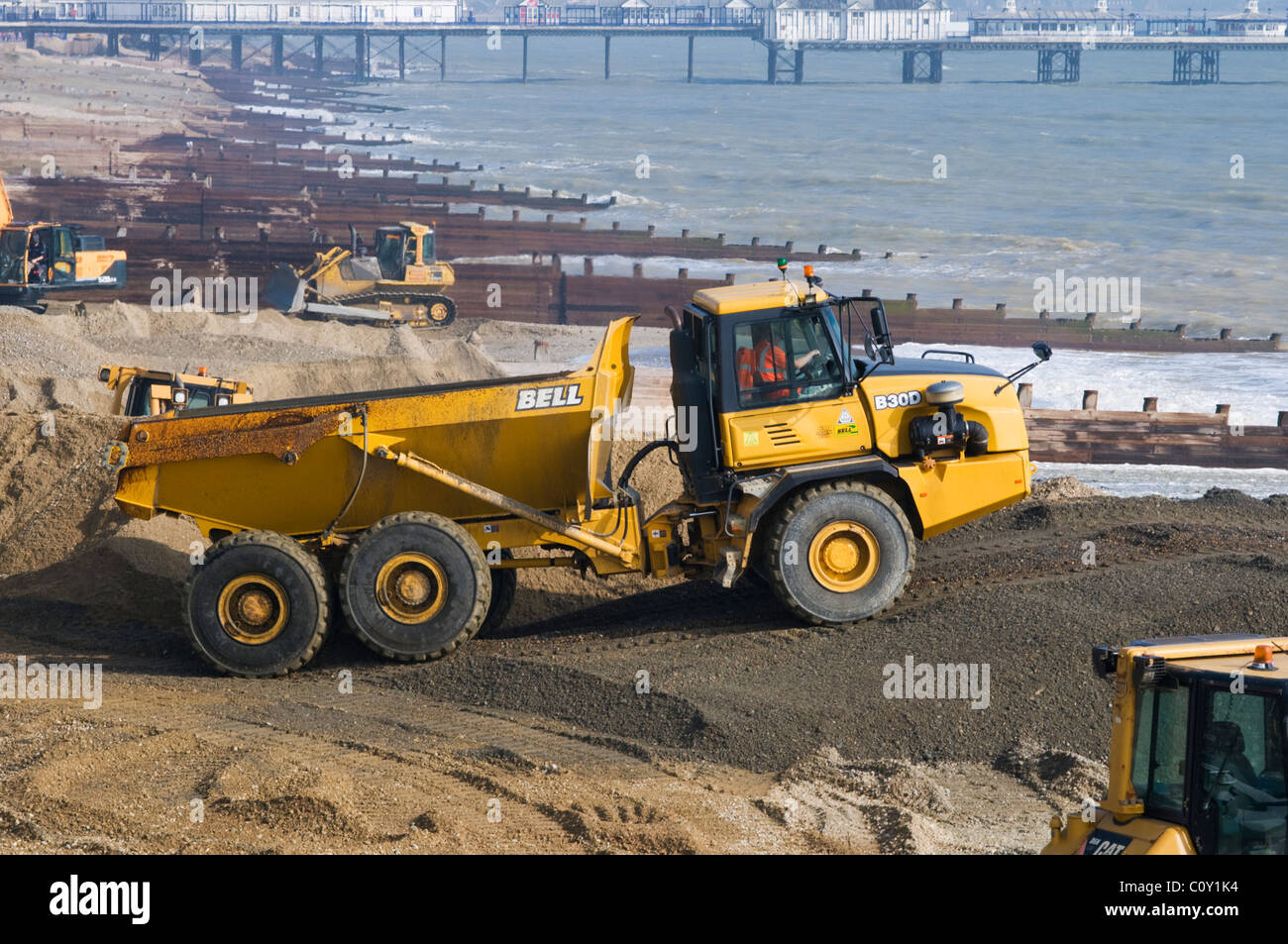 Bell B30D Articulated Truck Involved in Beach Restoration Work Stock ...