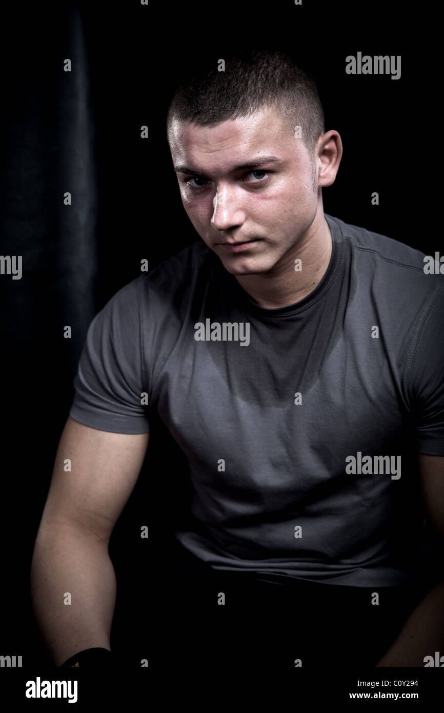portrait of a young boxer Stock Photo - Alamy