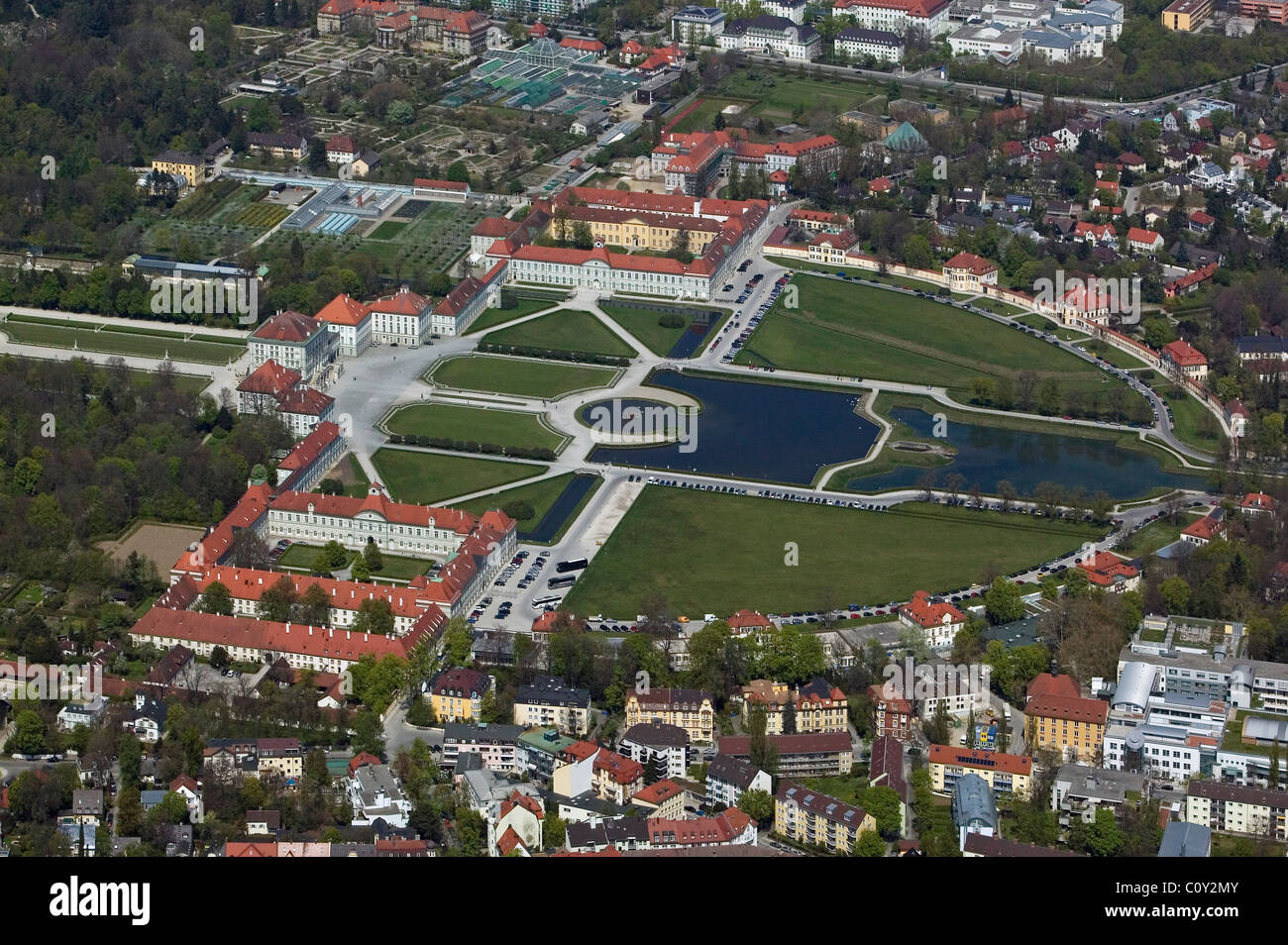 aerial view above Nymphenburg Palace Munich Germany Stock Photo - Alamy