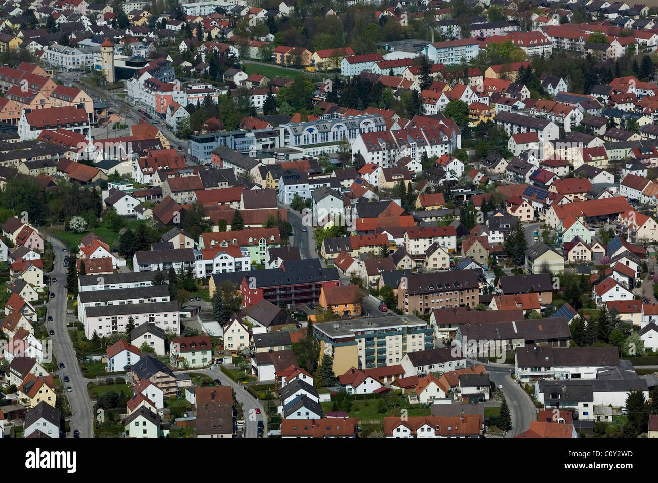 aerial view above Augsburg Germany Stock Photo - Alamy