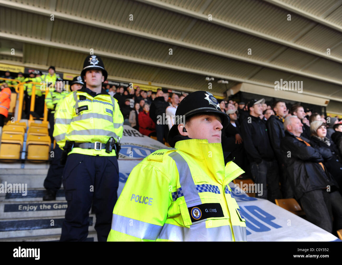Police officers on duty at Premiership Football match Stock Photo - Alamy