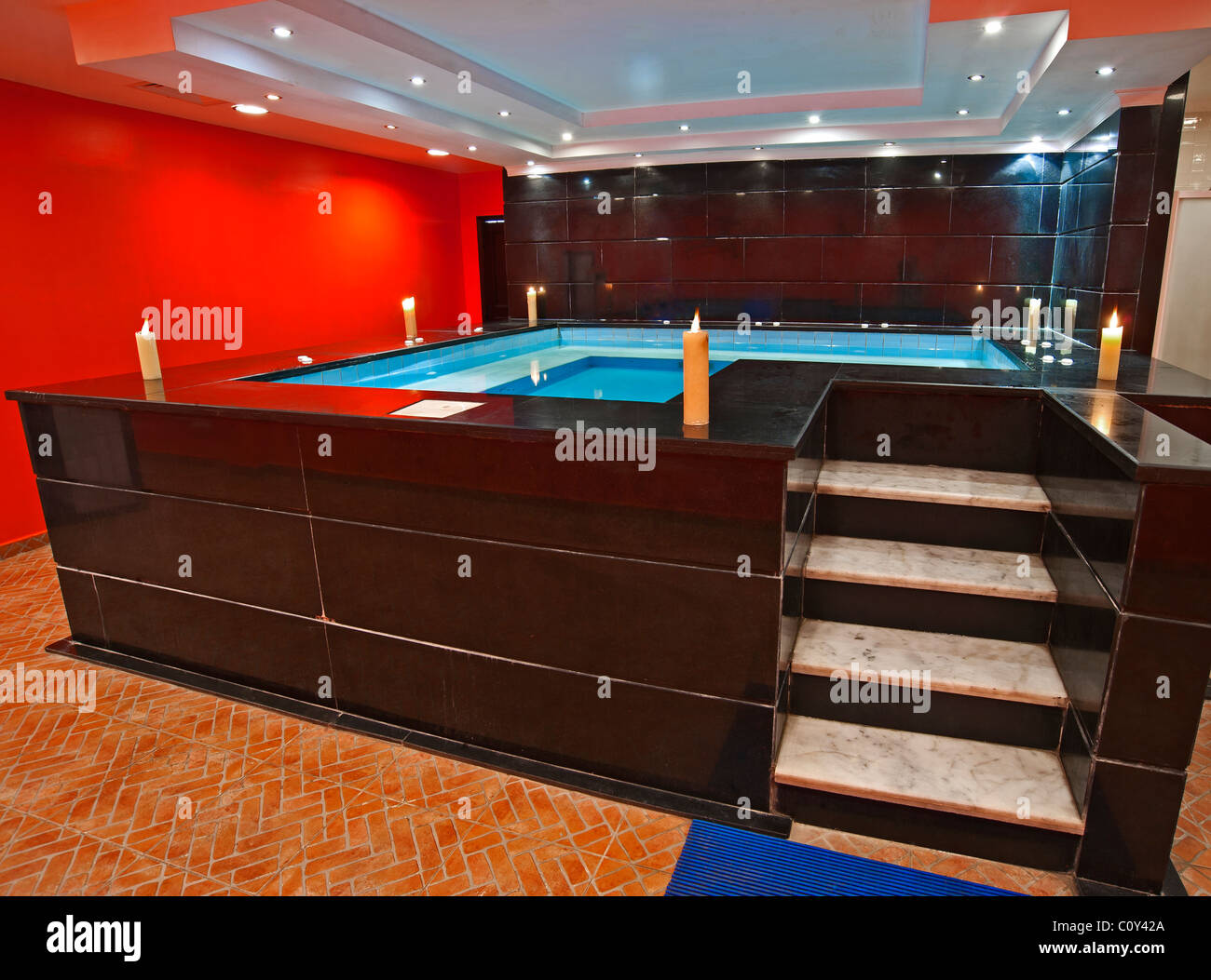 Large jacuzzi in a health spa resort Stock Photo - Alamy