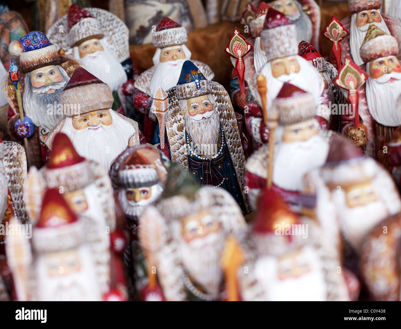 Russian wood carved santa hi-res stock photography and images - Alamy